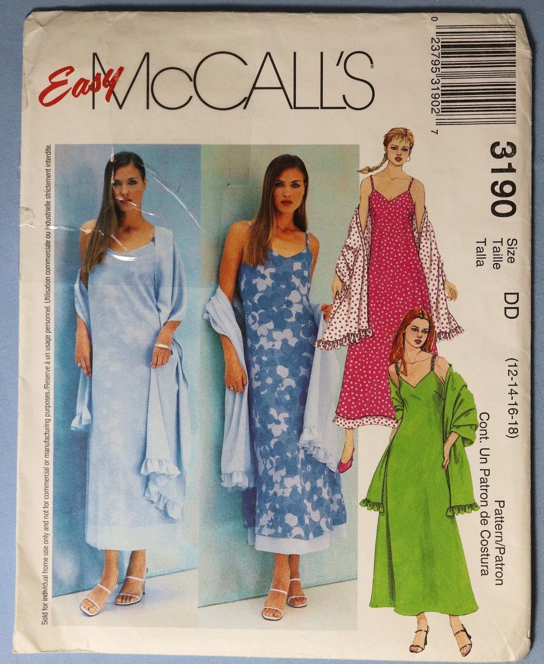 Mccall's 3190. Misses Slip Dress Pattern. Reversible Slip Dress and ...
