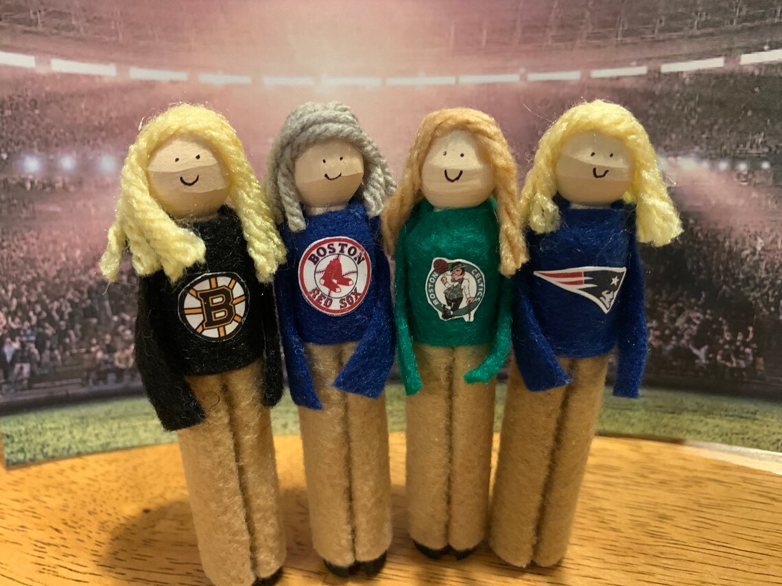 ONE Customized Sports Team Clothespin Ornament—examples in Pics - Etsy