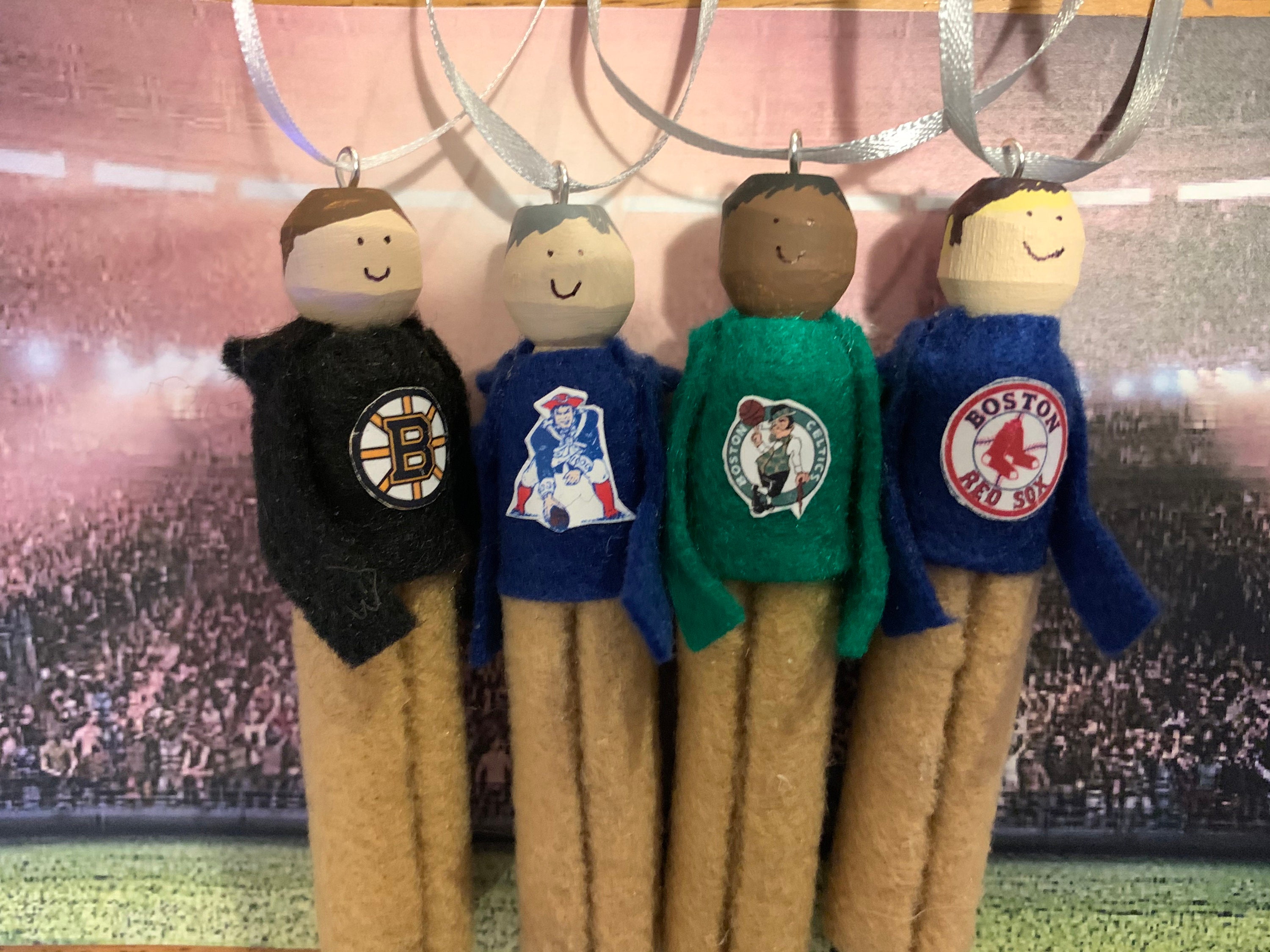 ONE Customized Sports Team Clothespin Ornament—examples in Pics - Etsy