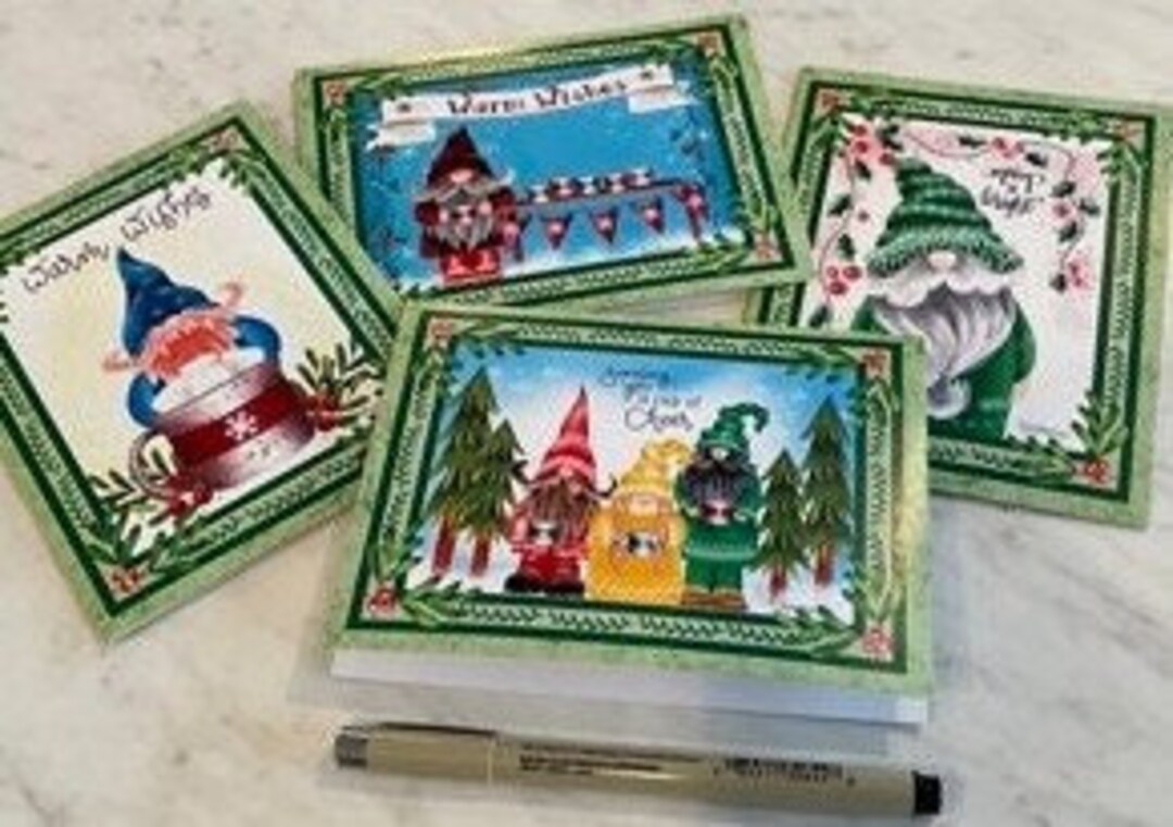 Card Set HOT COCOA GNOMES , Winter Gnomes, Notecards, Gnomes, Cards ...