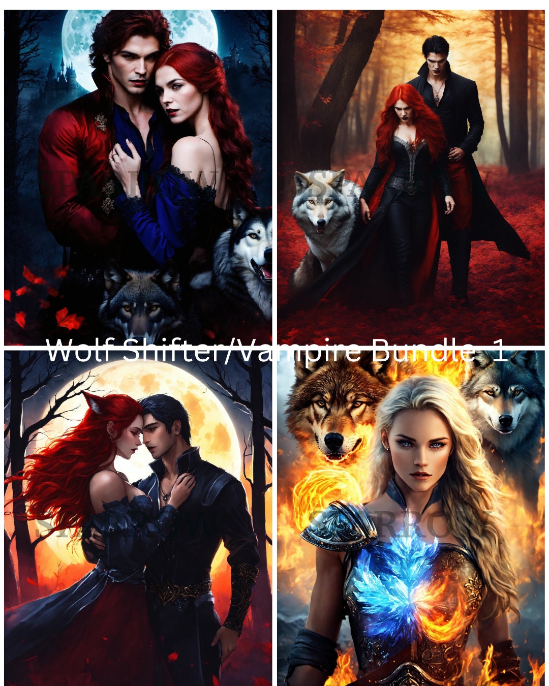 Wolf Shifter/vampire Paranormal Romance Image Book Cover Bundle 1 - Etsy