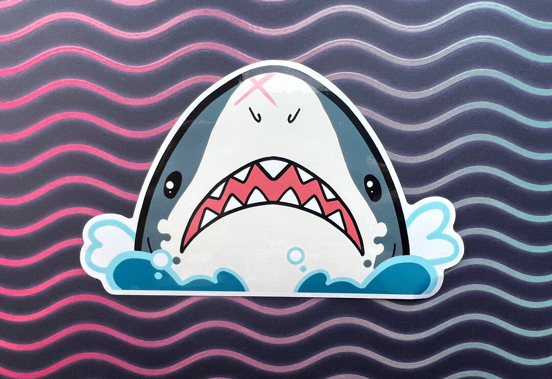 Fierce White Shark Passenger Pal Decal: Ocean-themed Car Sticker for ...