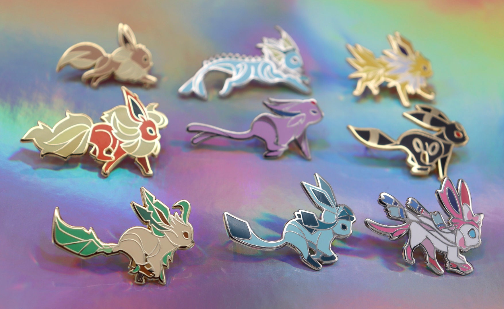Hard Enamel Pins Eeveelution : Eevee Vaporeon Flareon Jolteon - Etsy ...