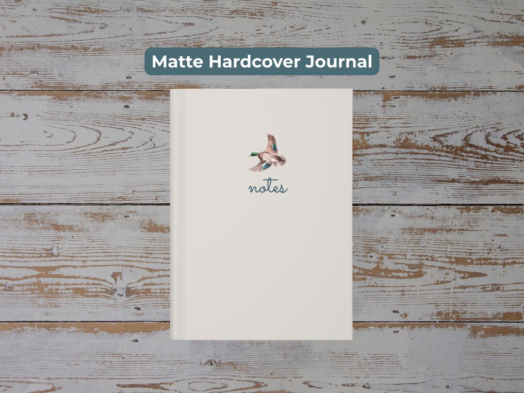 Mallard Duck Notebook, Watercolor Duck Travel Journal, Minimal Neutral ...
