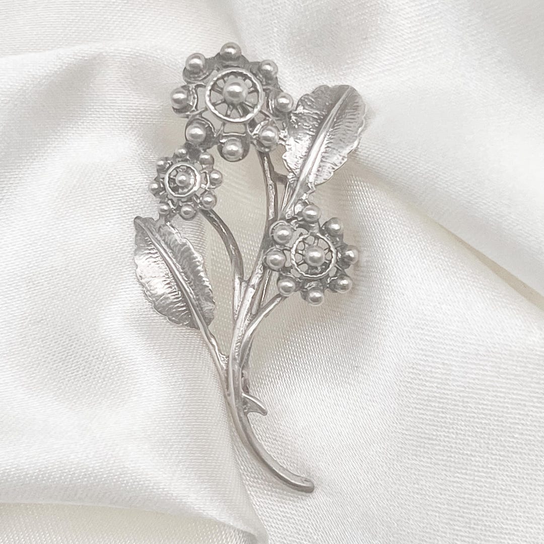 Antique Sterling Silver Spanish Charro Button Flower Brooch/pin/1920s ...