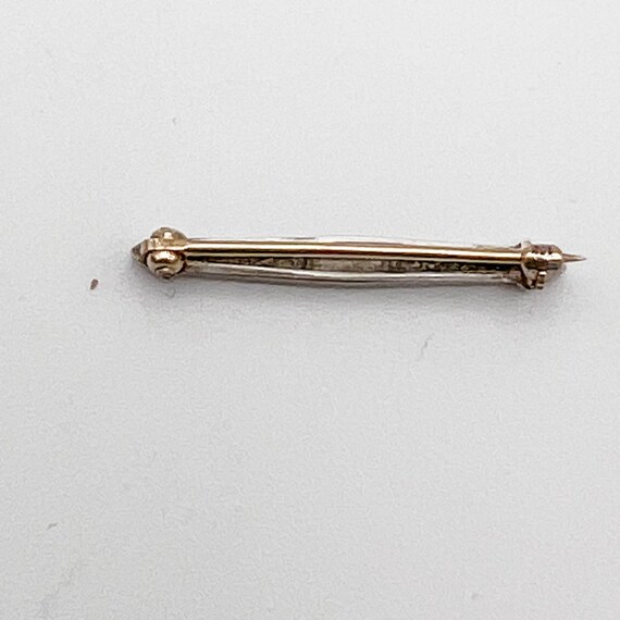 Antique Edwardian Miniature White Gold Bar Pin - Gem