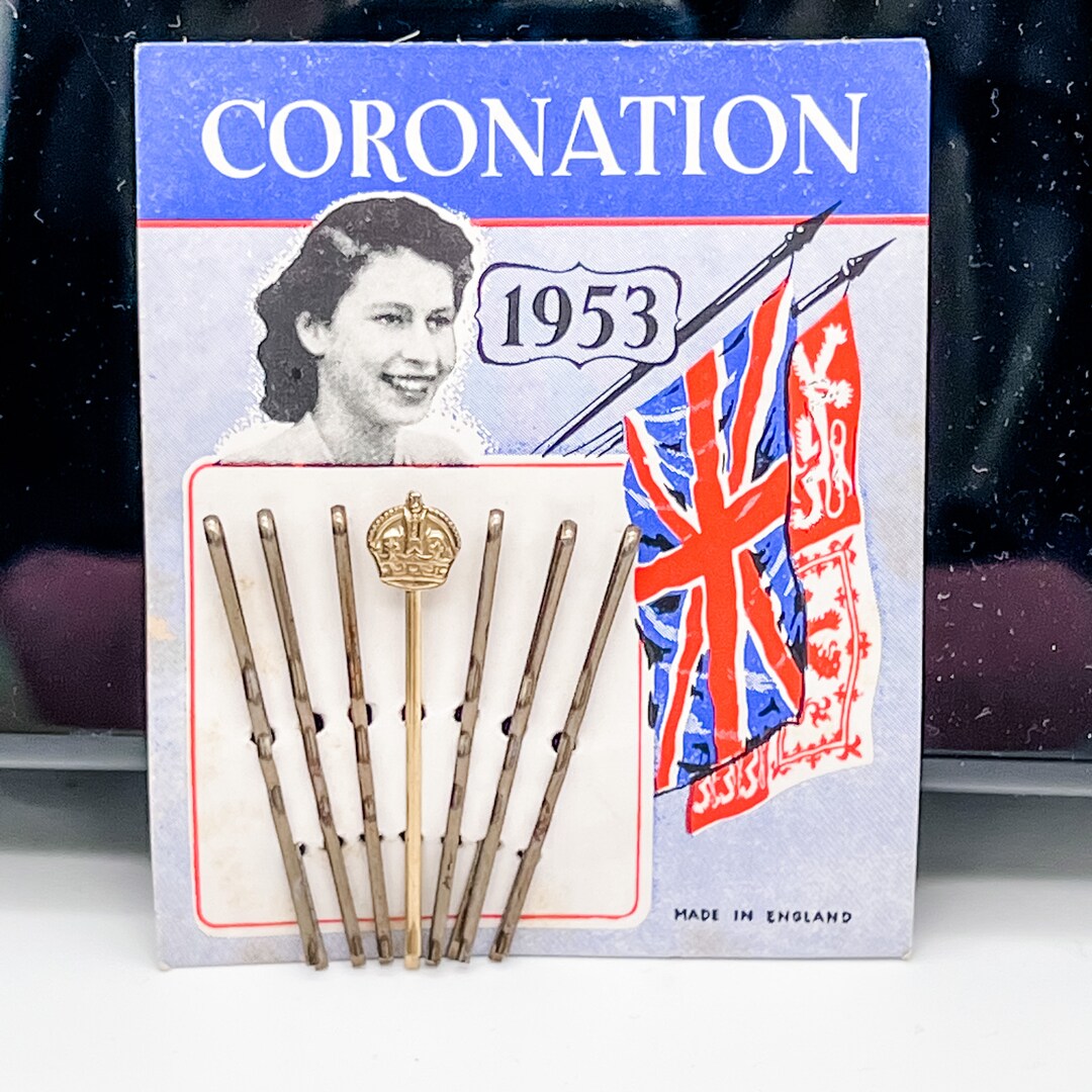 Queen Elizabeth II 1953 Coronation Souvenir/bobby Pins/made in England ...