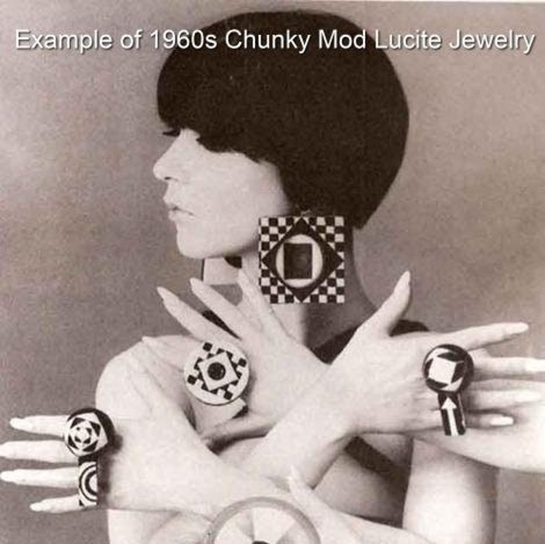 1960s Mod Lucite Bracelets/white/set of 2 - Etsy