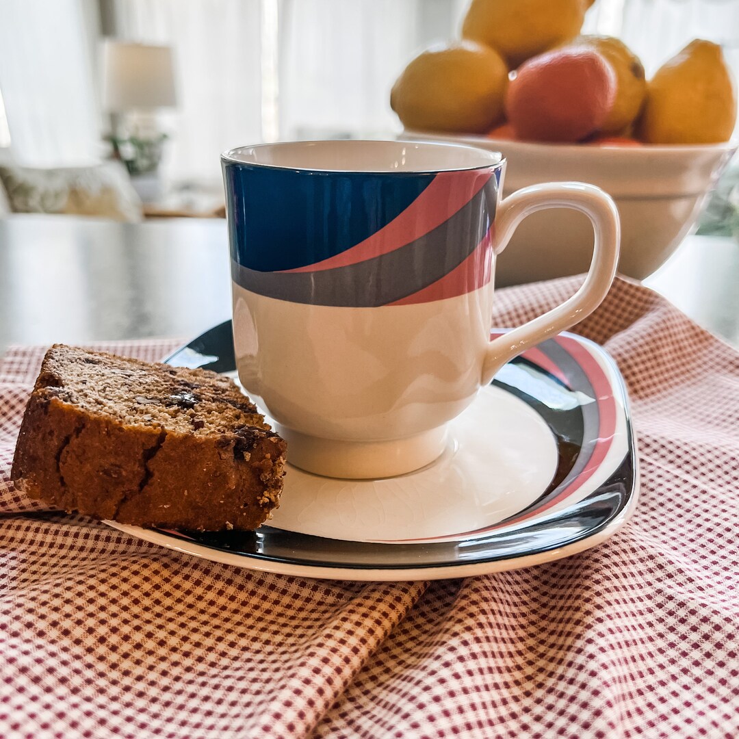1980s Sango China Quadrille Black Pinwheel Cups and Saucers/set of 2 - Etsy
