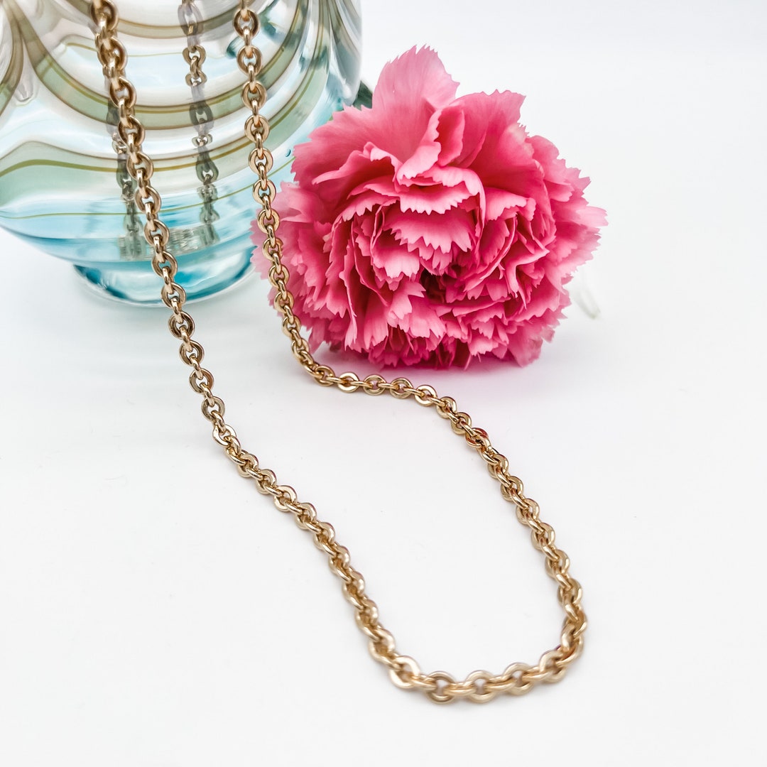 1970s Monet Flat Rolo Goldtone Chain 27" - Etsy
