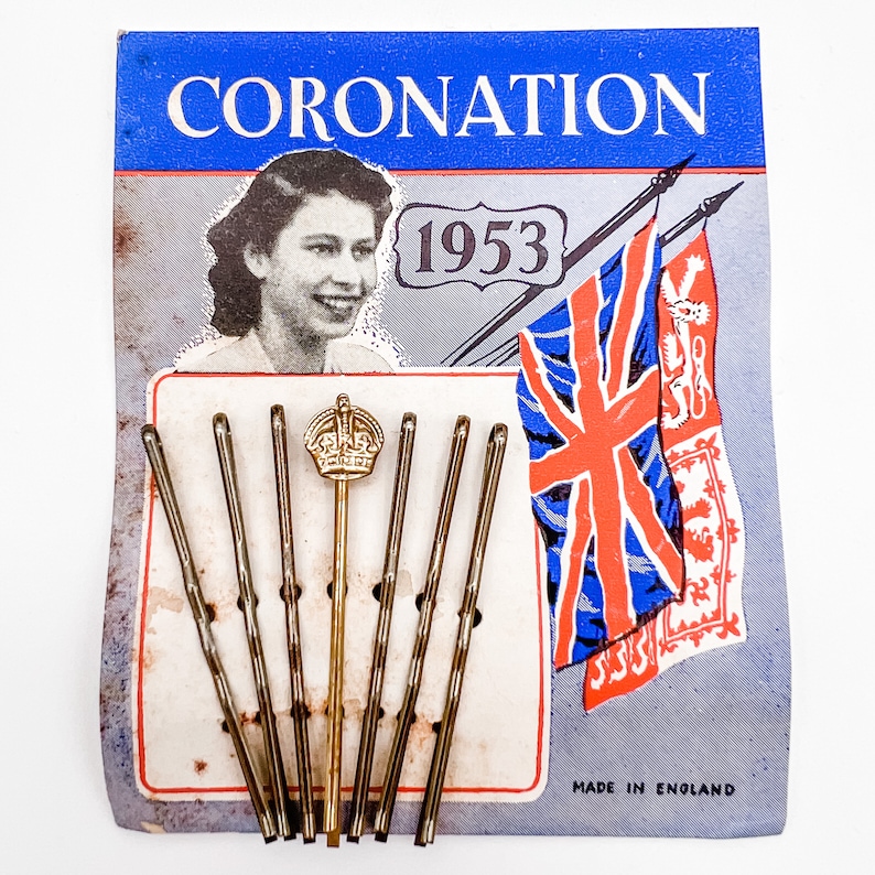 Queen Elizabeth II 1953 Coronation Souvenir/bobby Pins/made in - Etsy