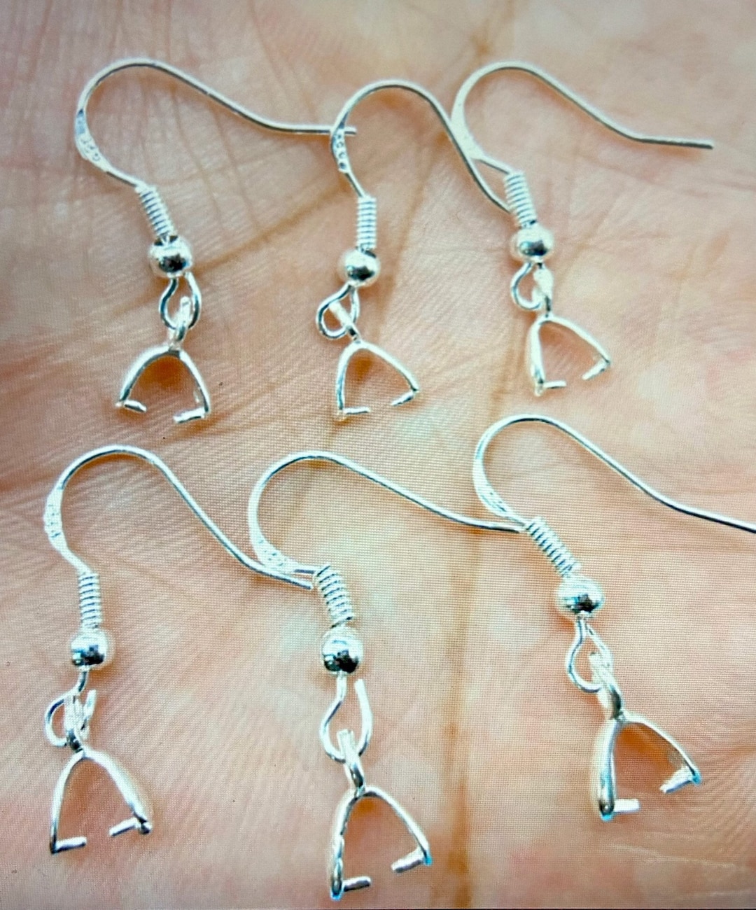 20 PCS 925 Sterling Silver French Ear Hooks With Pinch Bails Ball and ...