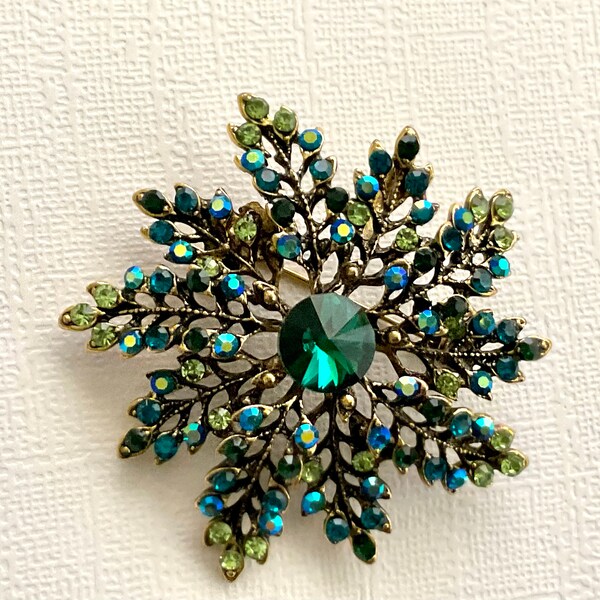 Teal Flower Brooch - Etsy