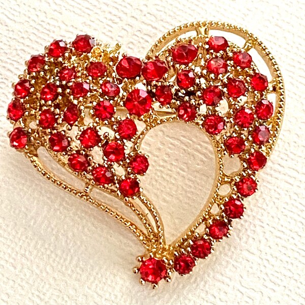 Heart Shaped Brooch - Etsy