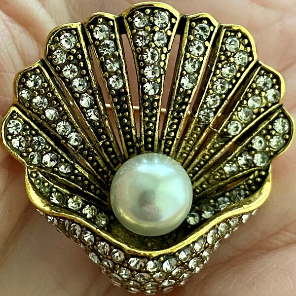 Gold Pearl Brooch - Etsy