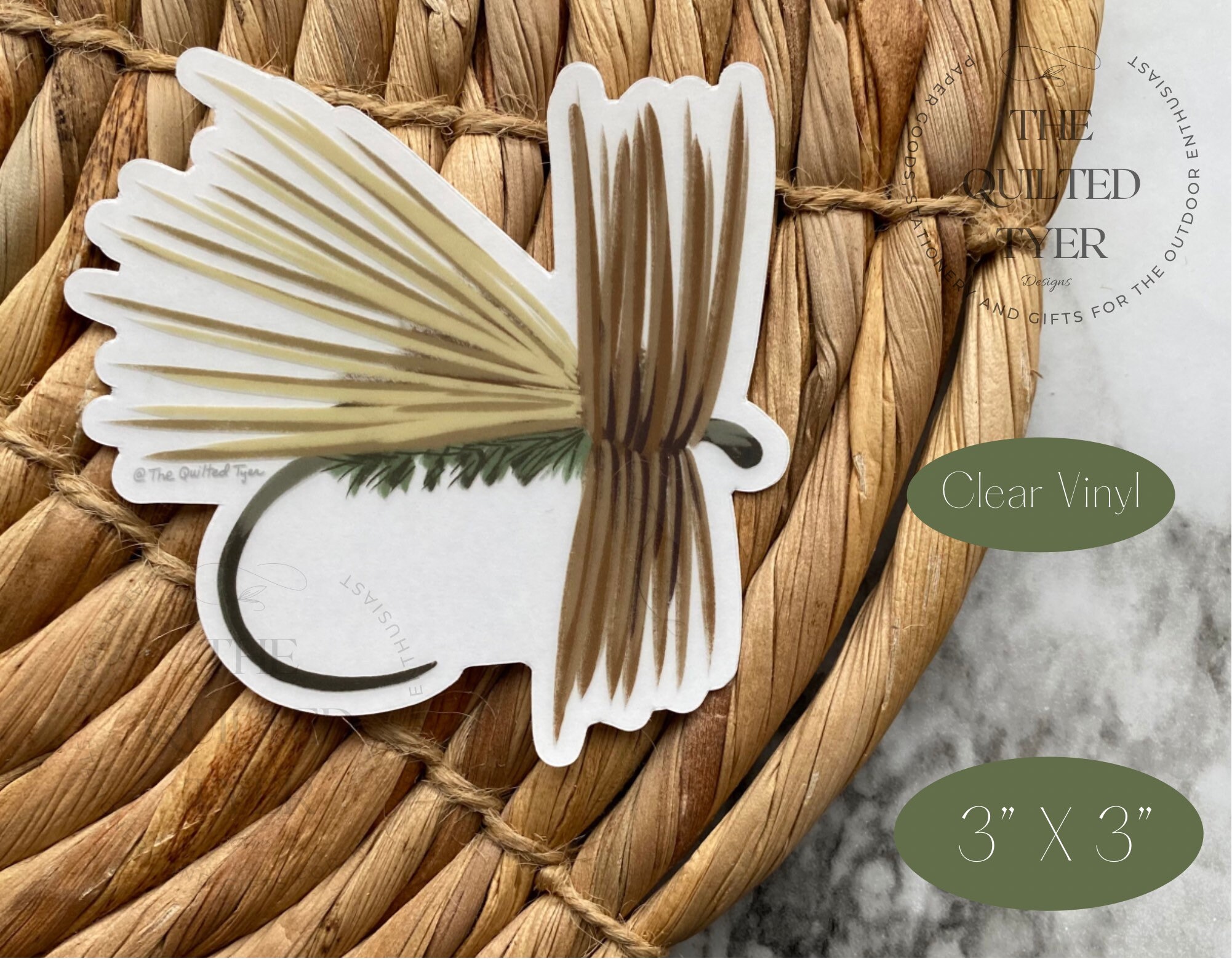 Peacock Caddis Clear Sticker Fly Fishing Sticker Laptop Vinyl Sticker ...