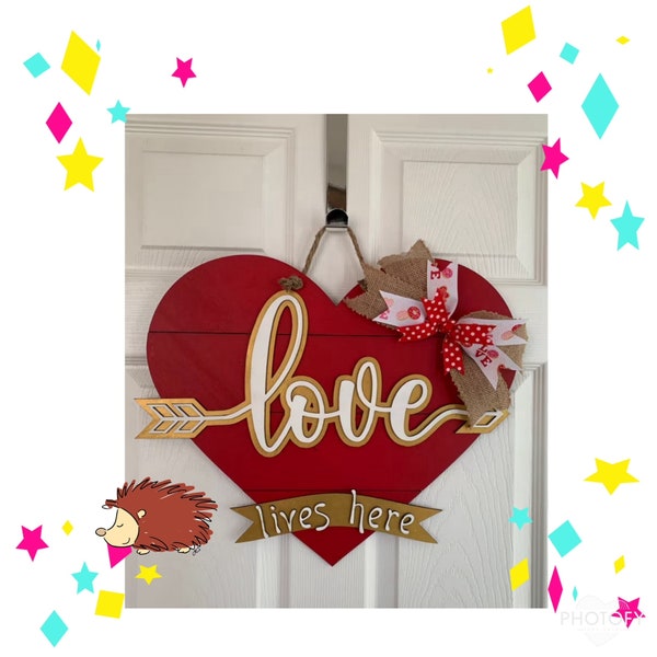 Valentine Door Sign - Etsy