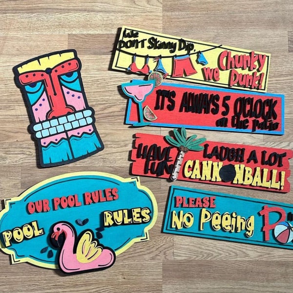 Funny Pool Signs - Etsy
