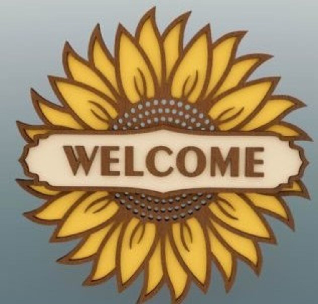 Sunflower Door Hanger, Welcome Door Sunflower Hanger, Flower Door ...