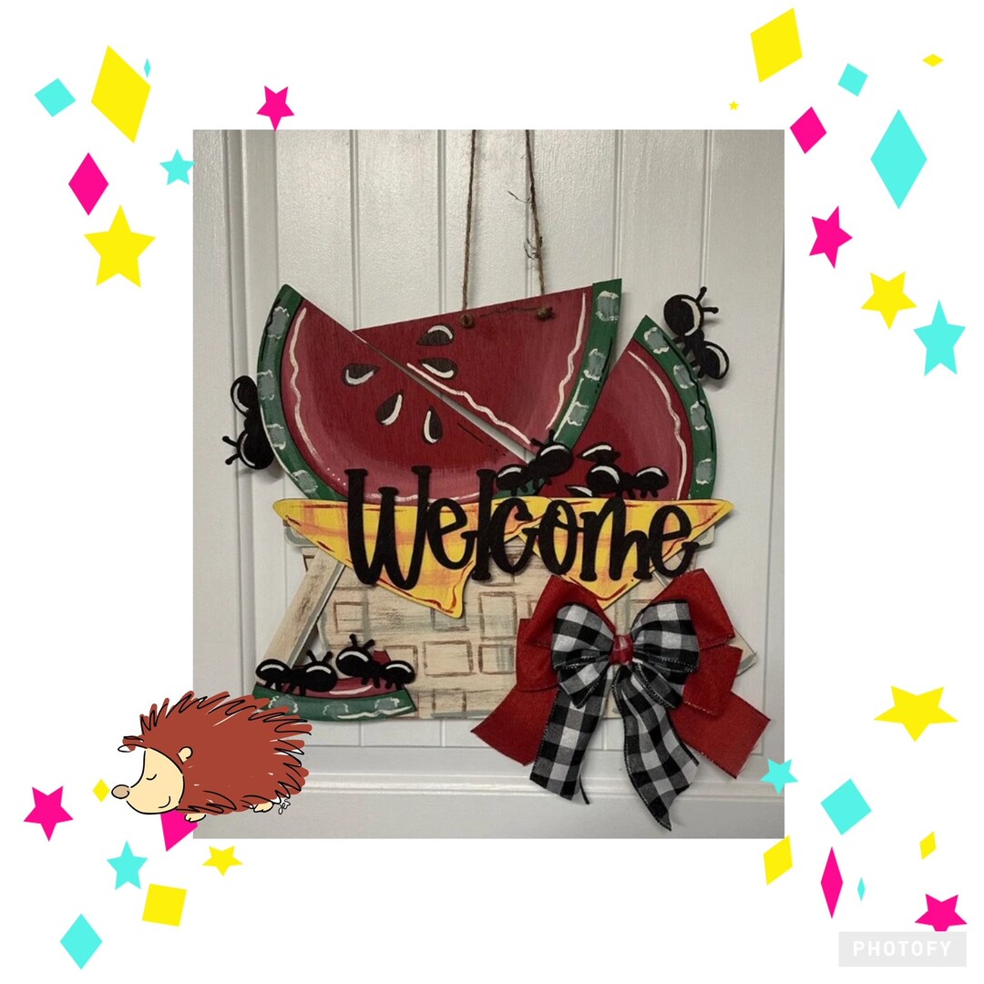 Summertime Welcome Sign | Watermelon Welcome Sign | Watermelon and Ants ...