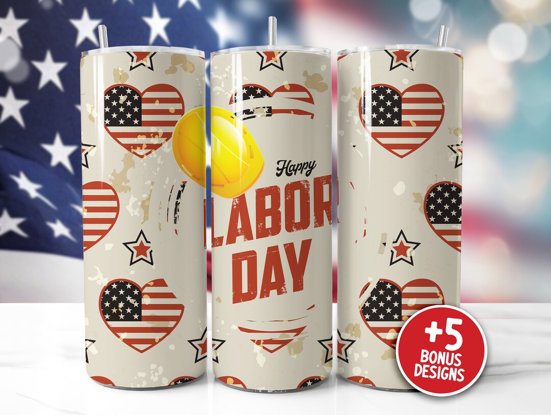Happy Labor Day Labor Day Tumbler Wrap 20oz Skinny Tumbler Sublimation ...