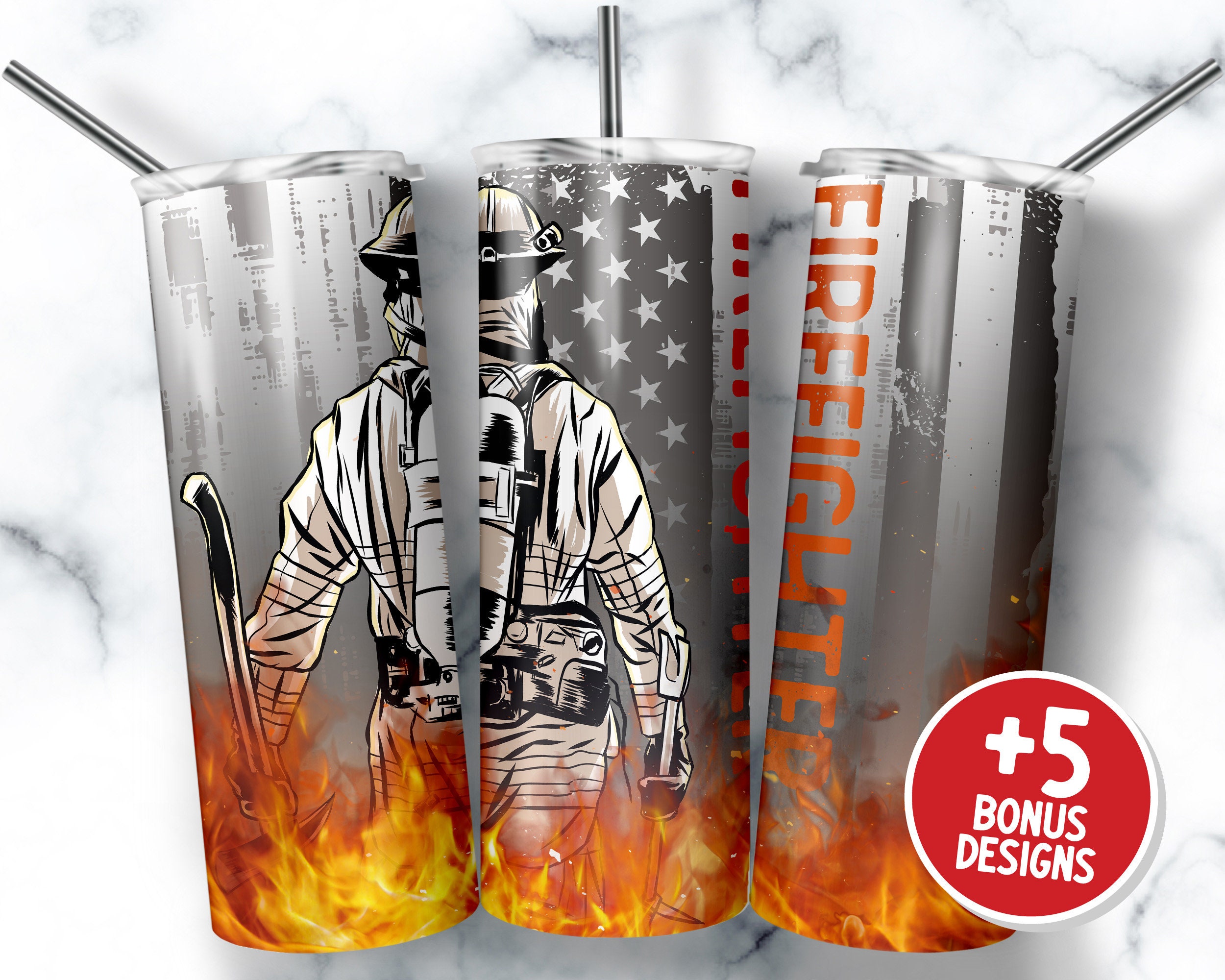 Firefighter Tumbler Wrap Firefighter Tumbler SVG 20oz Skinny Tumbler ...