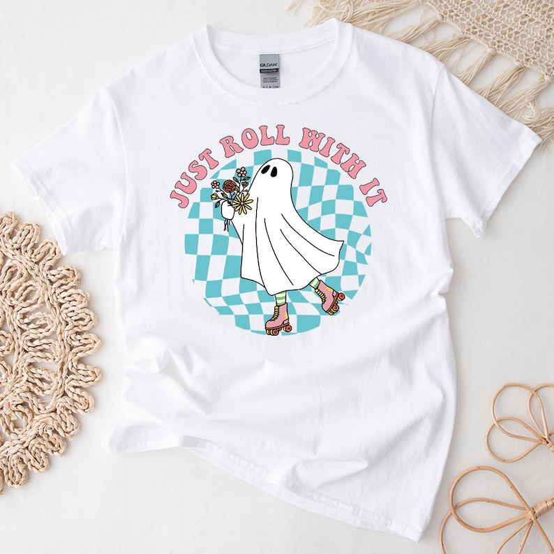 Ghost Roller Skate SVG Just Roll With It Scary Ghost - Etsy