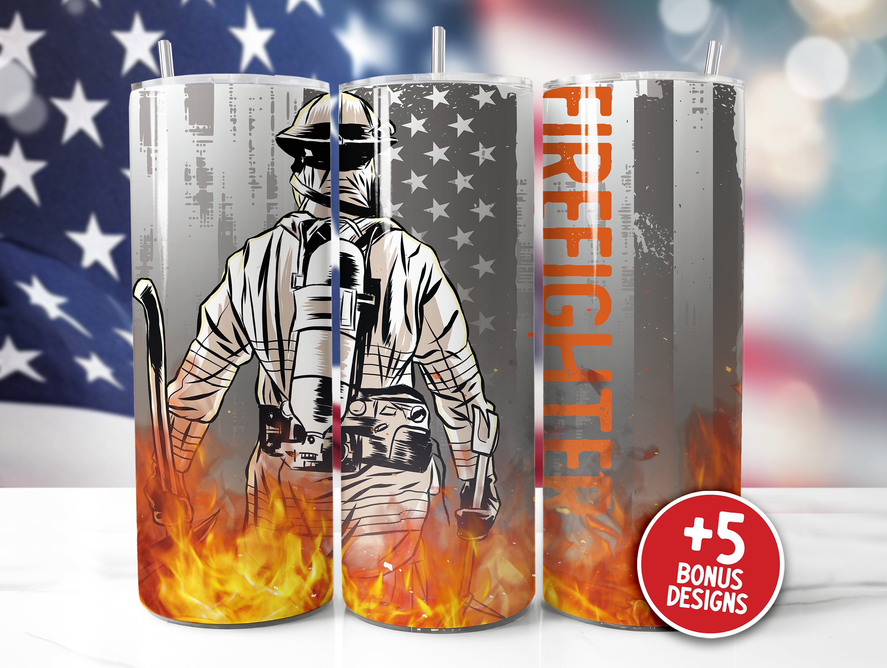 Firefighter Tumbler Wrap Firefighter Tumbler SVG 20oz Skinny Tumbler ...