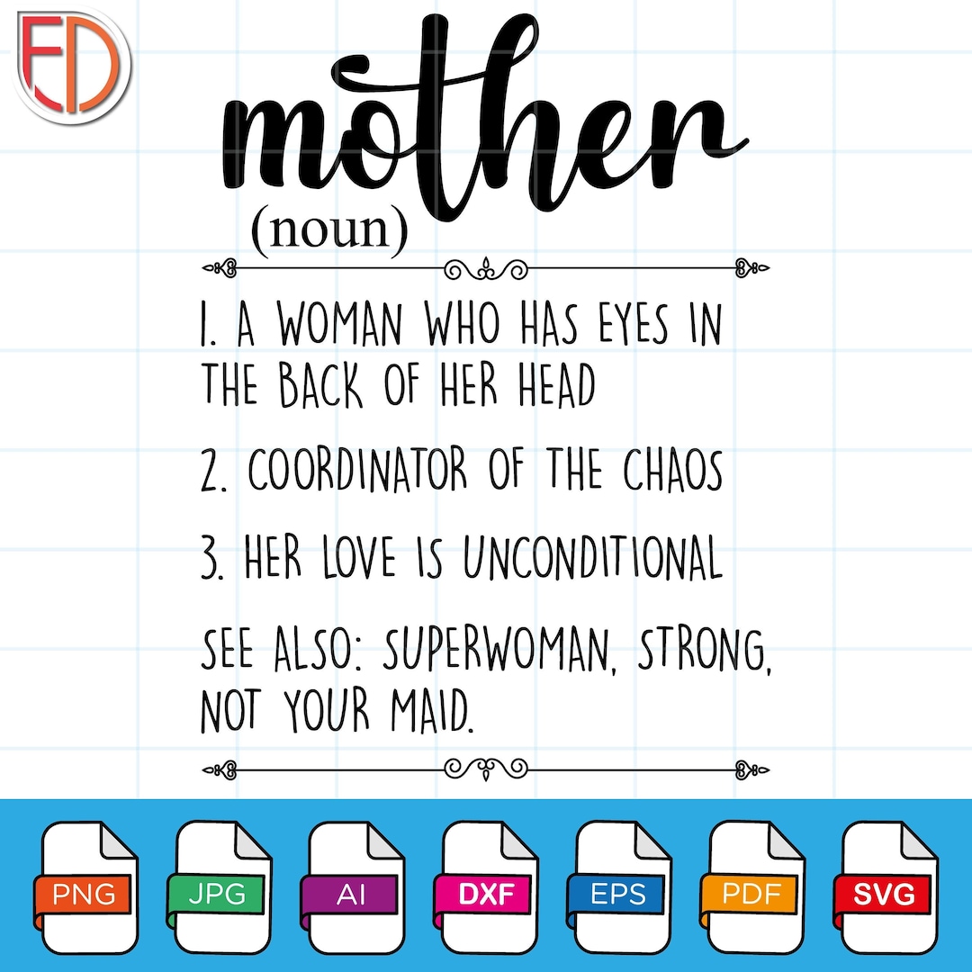 Definición Madre SVG, Día de la Madre SVG, Diccionario Mamá SVG, Vida ...
