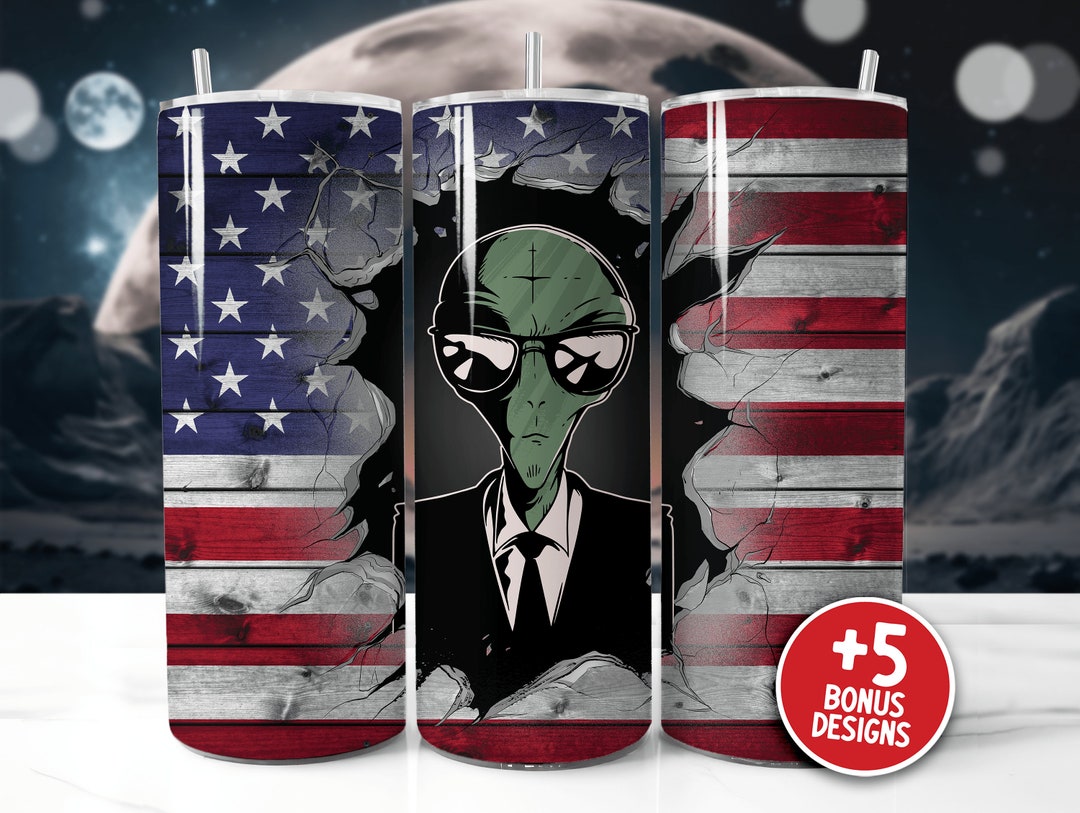 American Alien Alien Tumbler UFO Tumbler 20oz Skinny Tumbler ...
