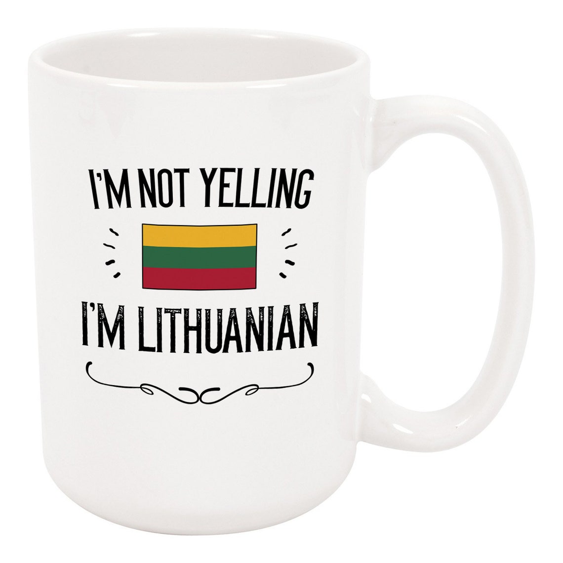 Funny Lithuania Gifts. Not Yelling I'm Lithuanian Coffee | Etsy
