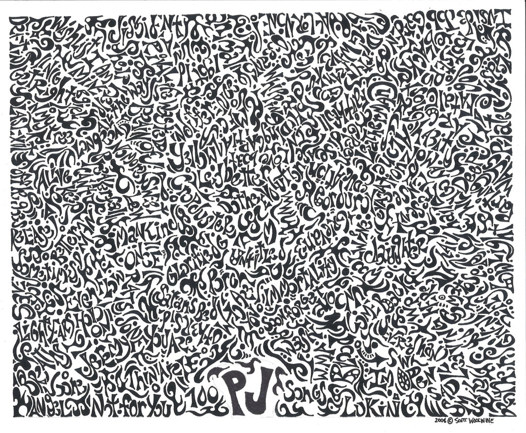 100 Pearl Jam Songs Drawing - Etsy