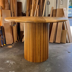 48 Inch Reeded White Oak Dining Table - Etsy
