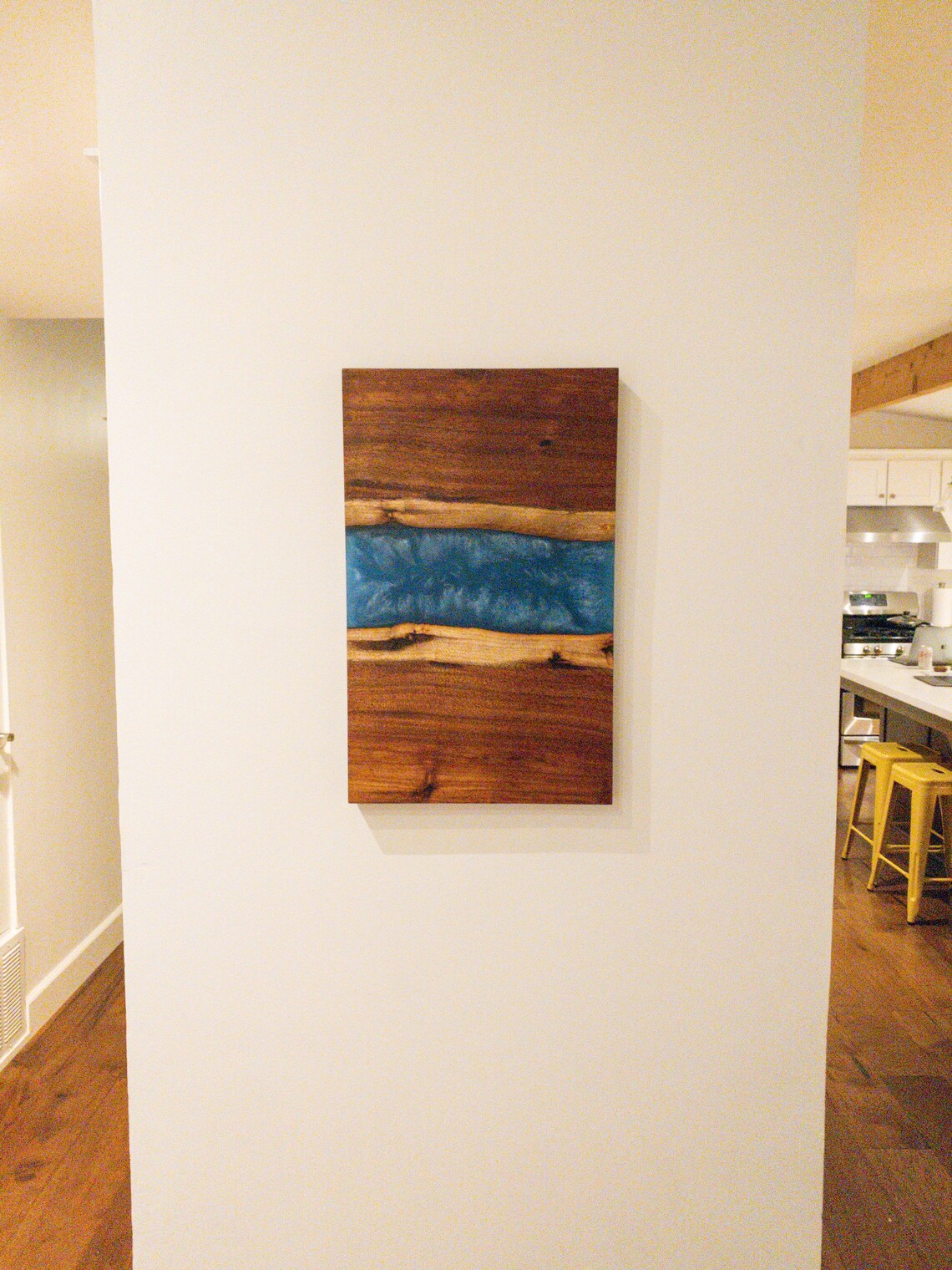 Black Acacia and Indigo Blue Epoxy Wall Hanging | Etsy