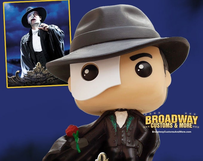 Phantom of the Opera Pop With Fedora Hat and Flowy Cape Broadway Pop - Etsy