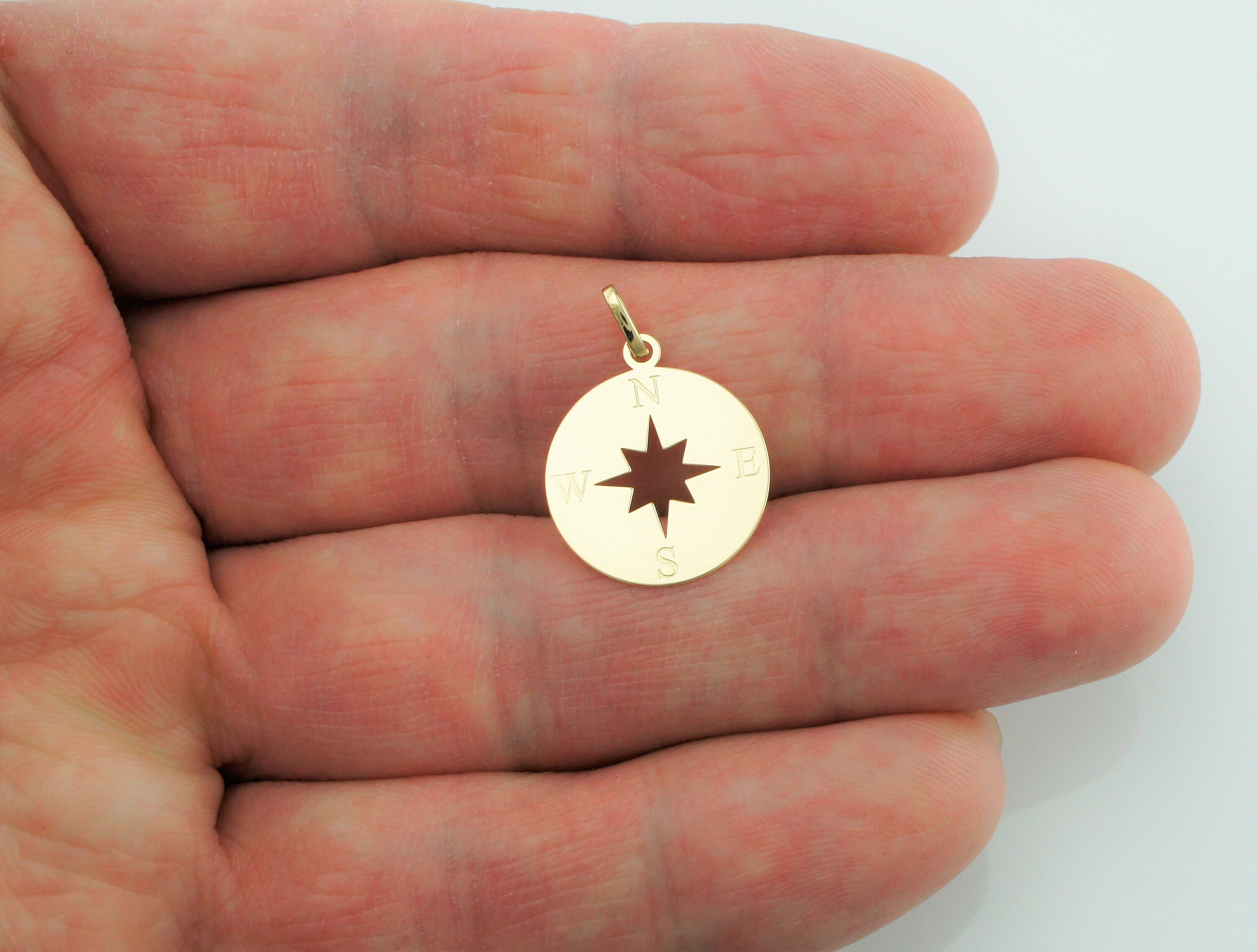 9ct Gold Navigation Compass Pendant Necklace / Charm / | Etsy