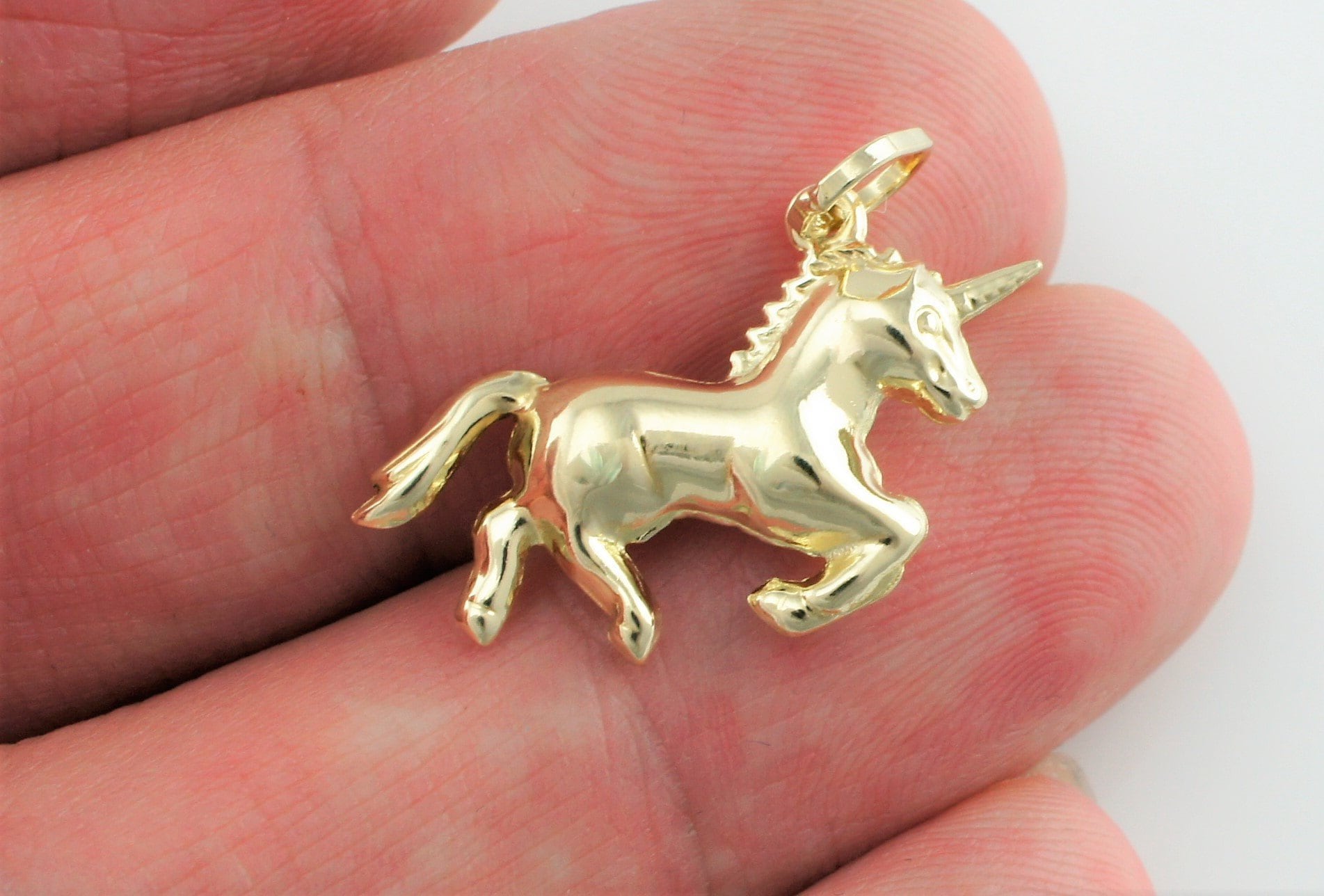 9ct Yellow Gold Unicorn Pendant Gold Unicorn Charm Gold - Etsy