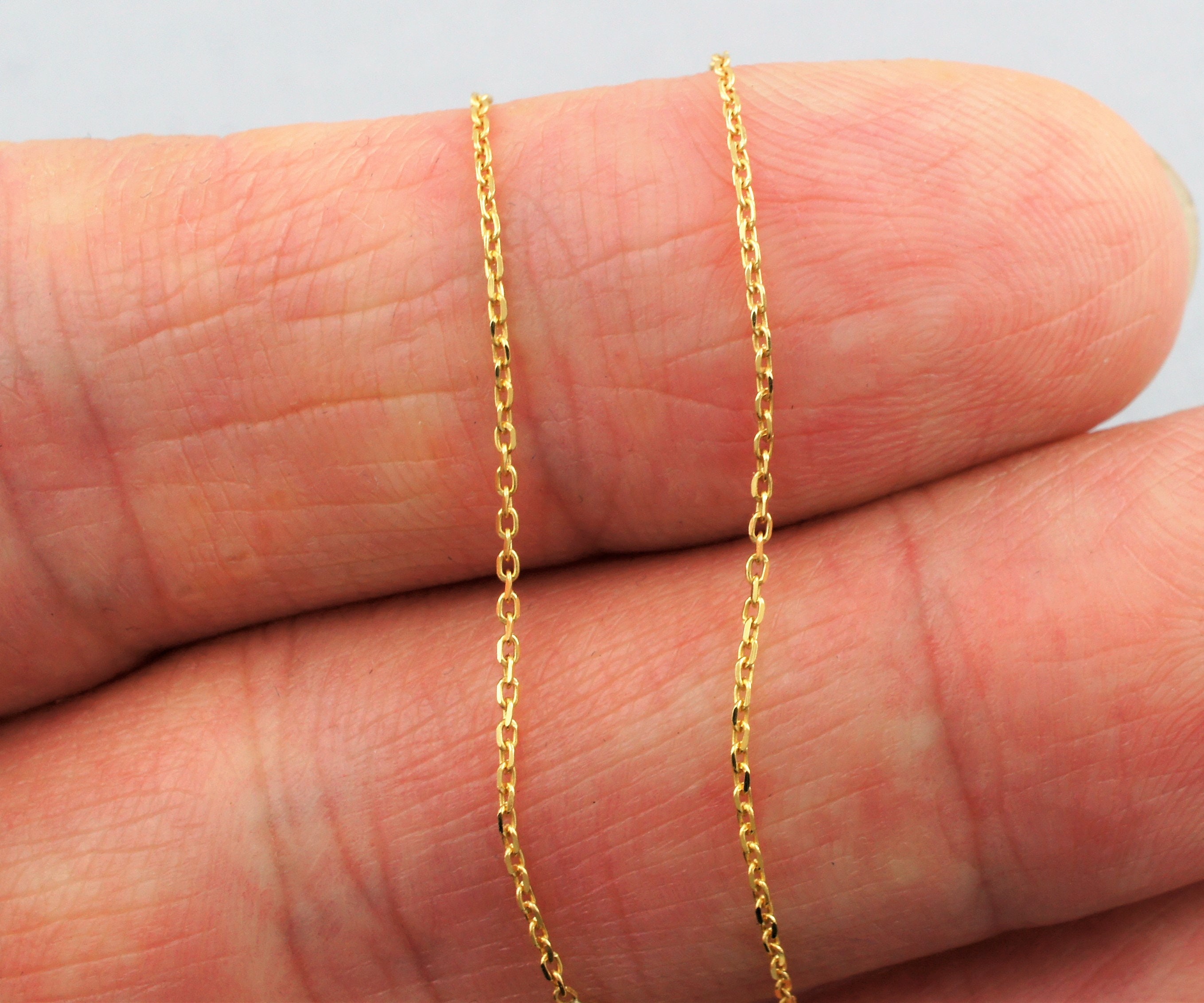 9ct Yellow Gold Diamond Cut Trace Chain 16 18 | Etsy UK