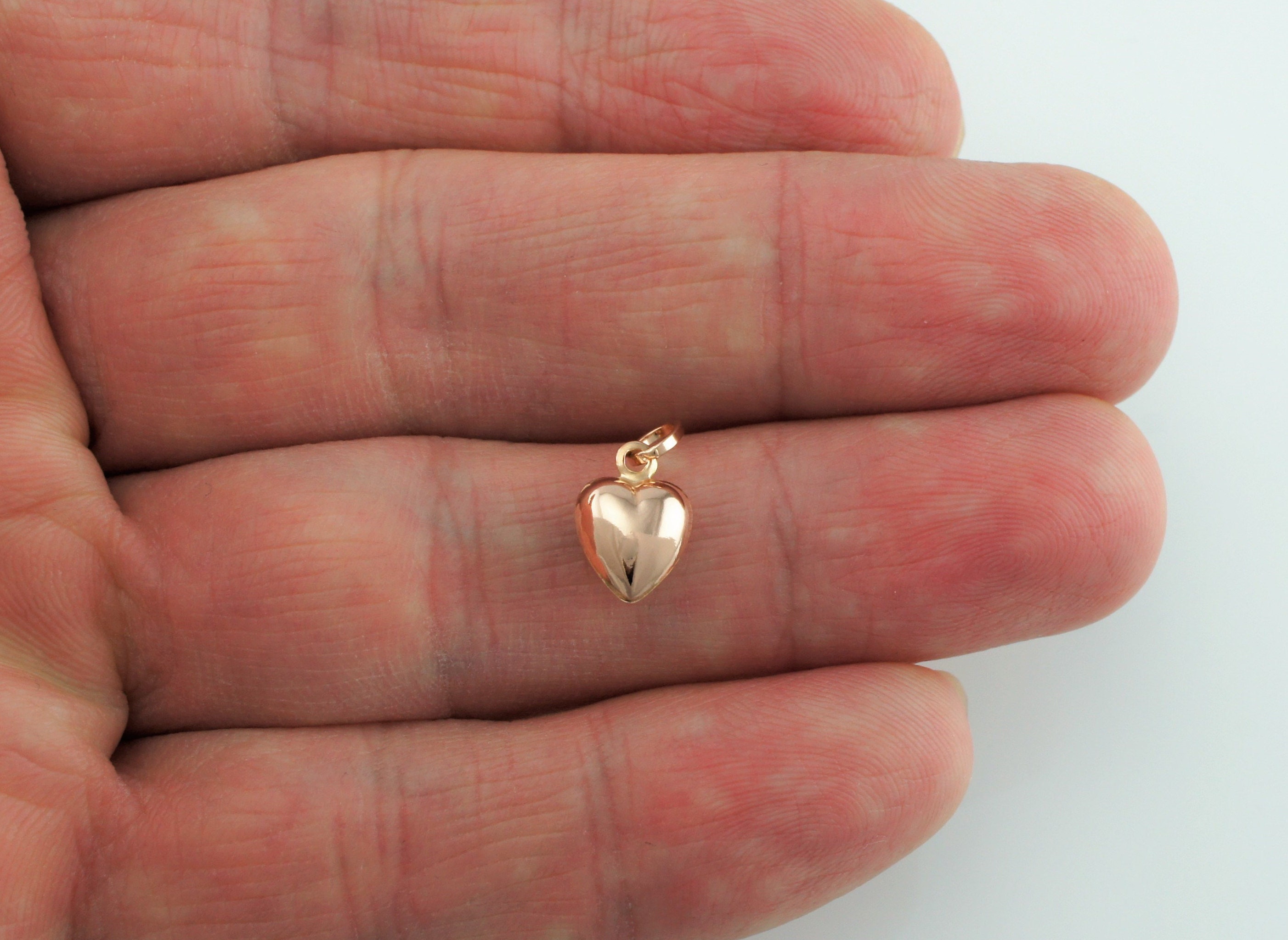 9ct Rose Gold Heart Charm Pendant Rose Gold Charm - Etsy