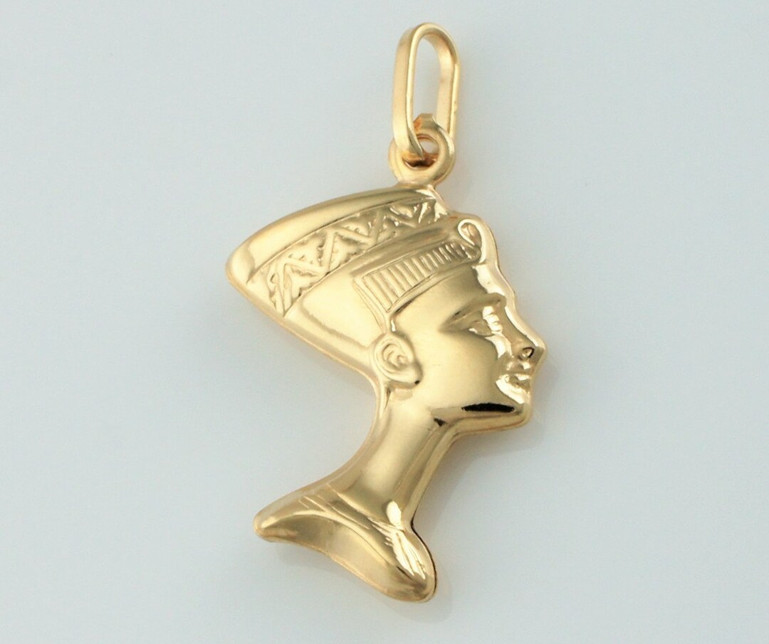 9ct Yellow Gold Egyptian Queen Nefertiti Pendant - Charm - Etsy