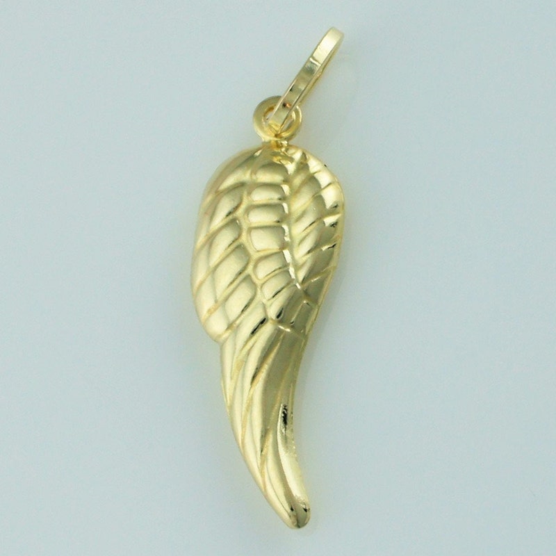 9ct Gold Angel Wing Pendant - Etsy