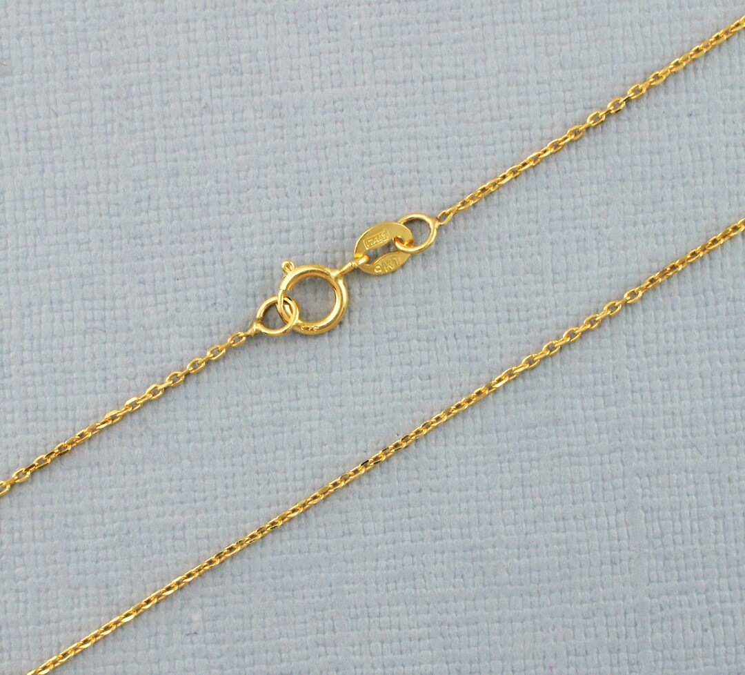 9ct Yellow Gold Diamond Cut Trace Chain 16", 18", 20" Inches - Etsy UK
