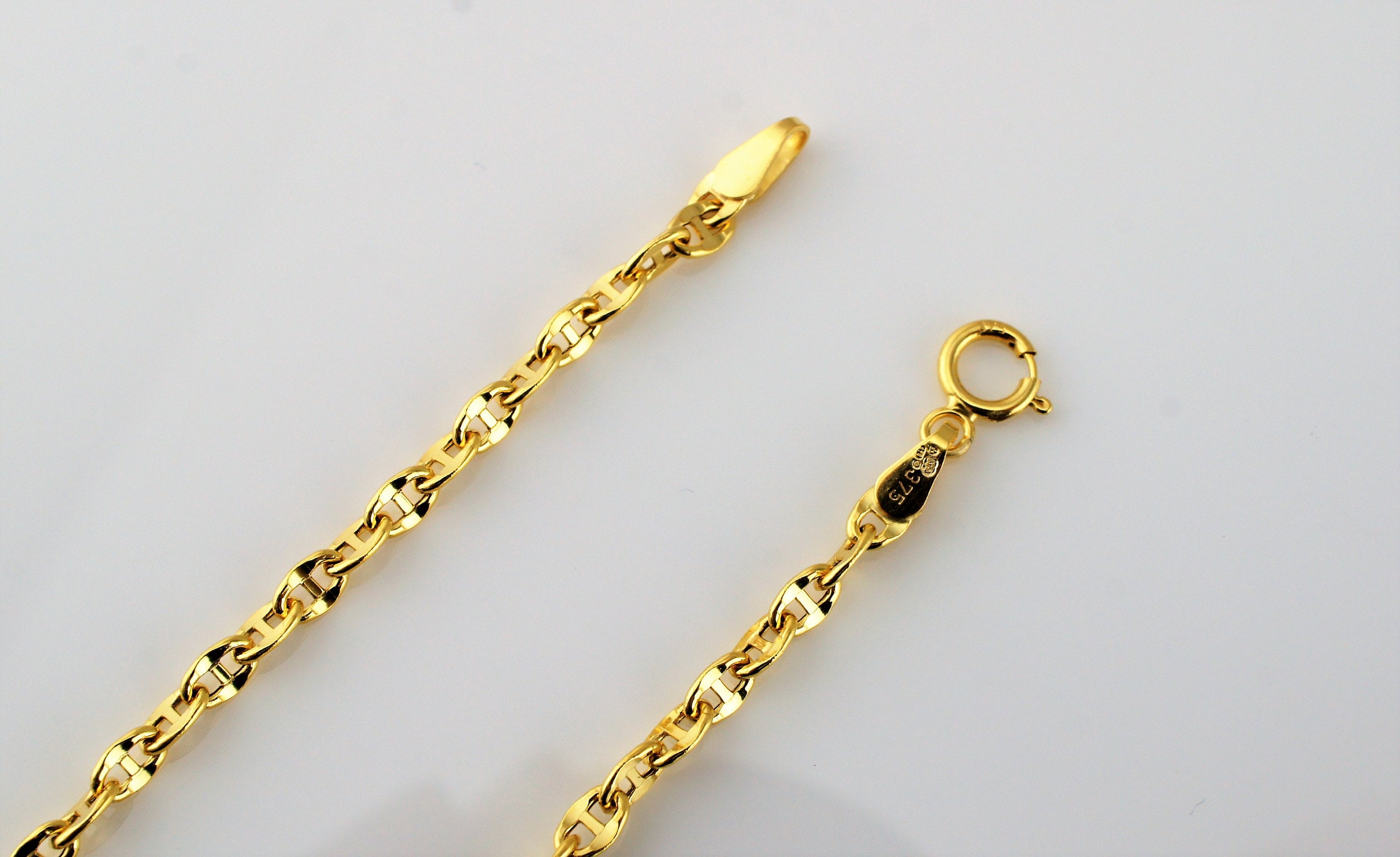 9ct Yellow Gold Marine Style / Mariner Style Anchor Chain | Etsy UK