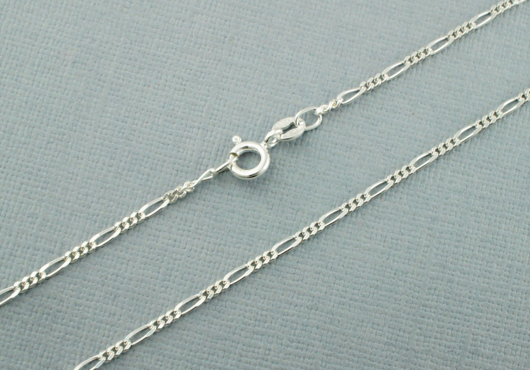 Silver Figaro Chain - Solid Silver Figaro Chain - 925 Sterling Silver ...