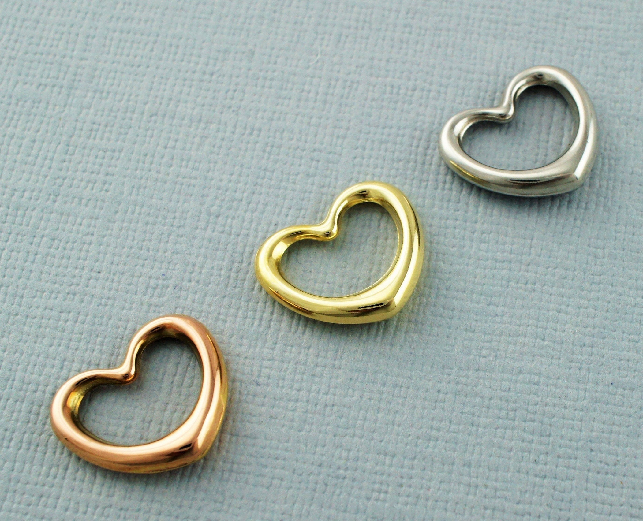 9ct Gold Floating Heart Pendant Charm Yellow Gold Rose Gold - Etsy