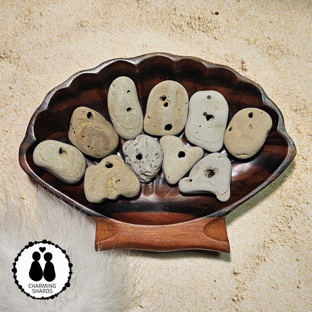 10 Genuine Holey Hag Stones Natural Odin Holey Stones Adder Stones ...
