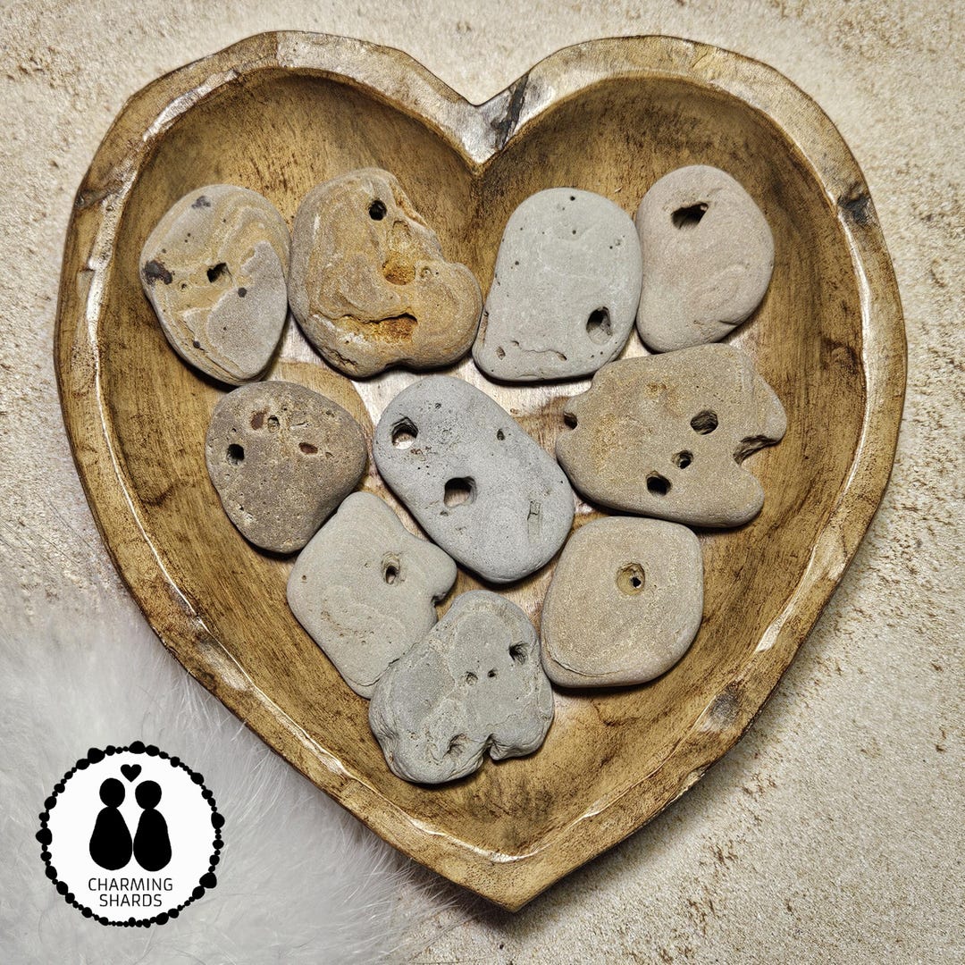 10 Large Genuine Holey Hag Stones Natural Odin Holey Stones Adder ...