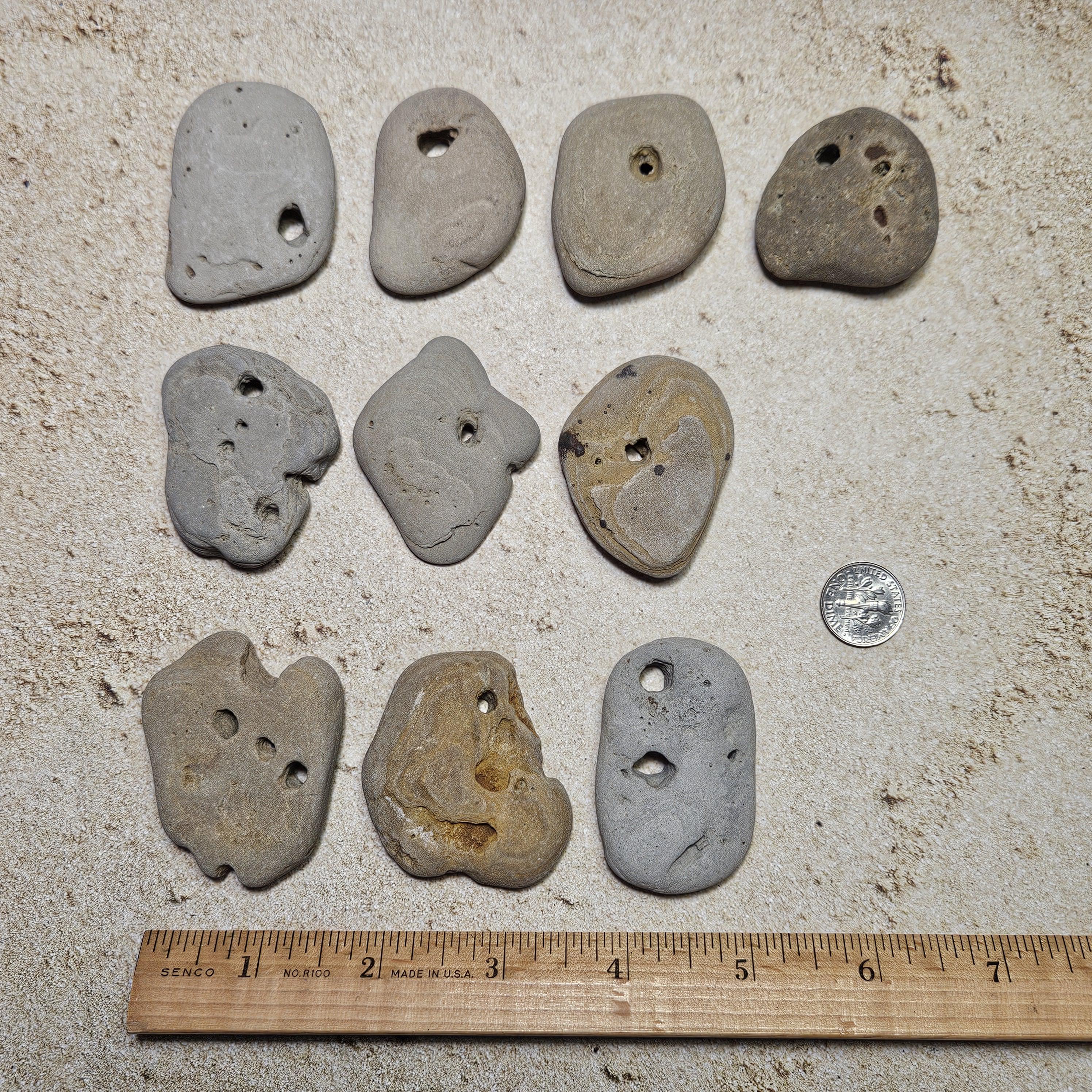 10 Large Genuine Holey Hag Stones Natural Odin Holey Stones Adder ...