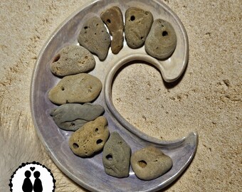Natural Hag Stone From Lake Michigan Great Lakes Genuine Odin Holey ...
