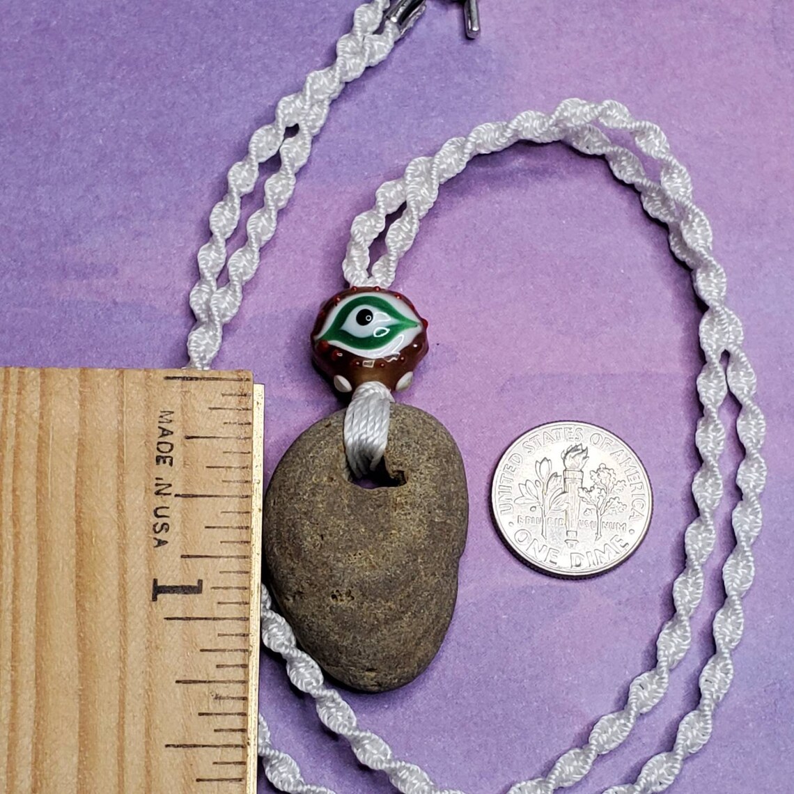 Hag Stone Necklace on an 20" Nylon Cord Genuine Beach Rock Odin Stone ...